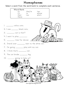 Homophones - Sight Words, Reading, Writing, Spelling & Worksheets