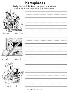 Homophones - Sight Words, Reading, Writing, Spelling & Worksheets