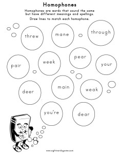 Homophones - Sight Words, Reading, Writing, Spelling & Worksheets