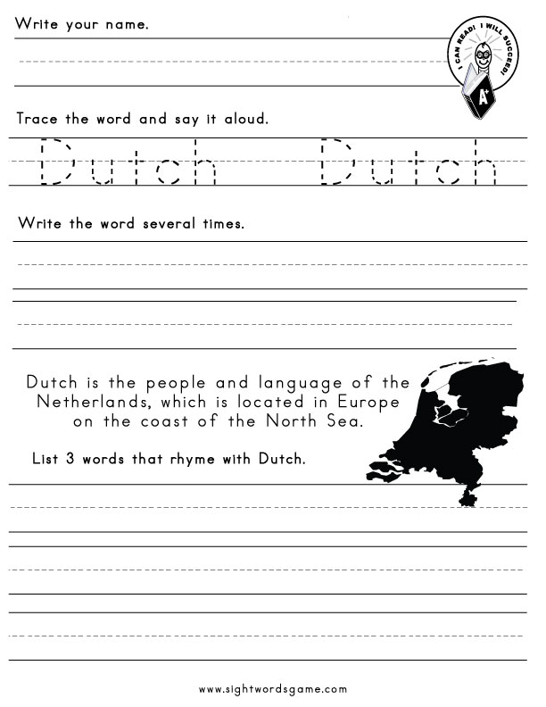 -UTCH Word Family - Sight Words, Reading, Writing, Spelling & Worksheets