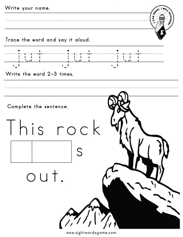  UT Word Family Sight Words Reading Writing Spelling Worksheets