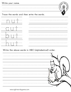 -UT Word Family - Sight Words, Reading, Writing, Spelling & Worksheets