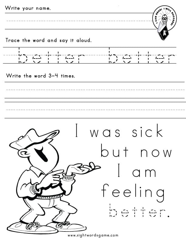 Printable Sight Word Worksheets - Sight Words, Reading, Writing ...