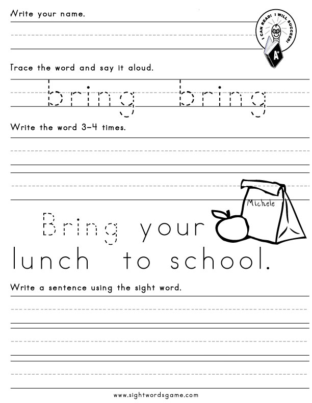 Printable Sight Word Worksheets - Sight Words, Reading, Writing ...