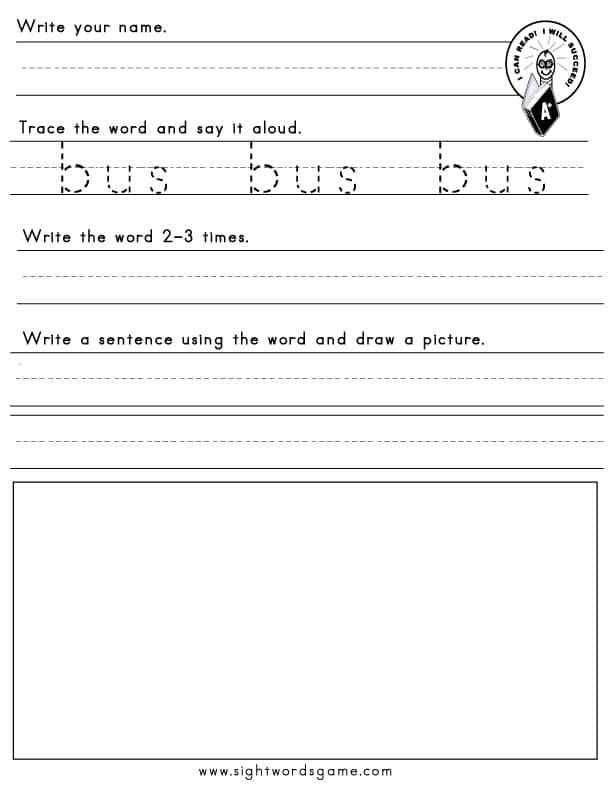 -US Word Family - Sight Words, Reading, Writing, Spelling & Worksheets