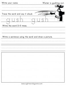 -USH Word Family - Sight Words, Reading, Writing, Spelling & Worksheets