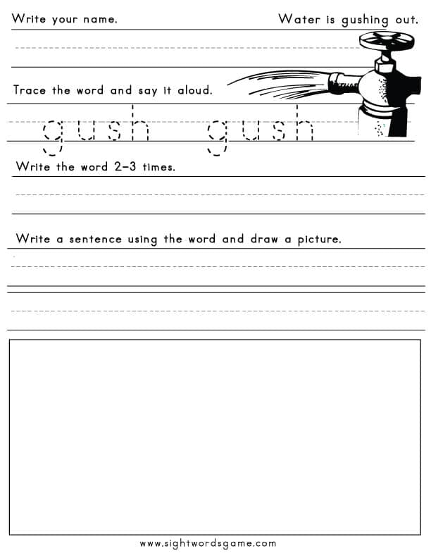 -USH Word Family - Sight Words, Reading, Writing, Spelling & Worksheets