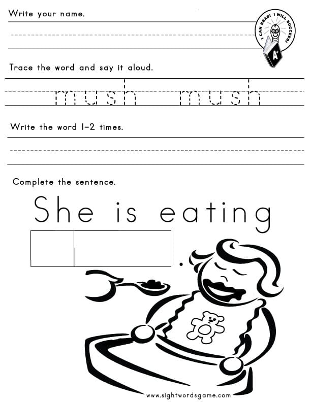 -USH Word Family - Sight Words, Reading, Writing, Spelling & Worksheets