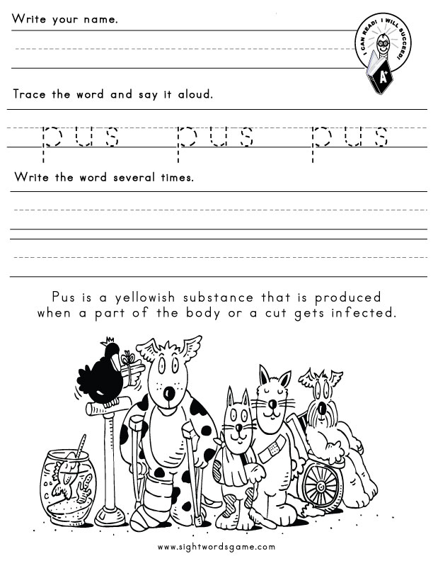 -US Word Family - Sight Words, Reading, Writing, Spelling & Worksheets