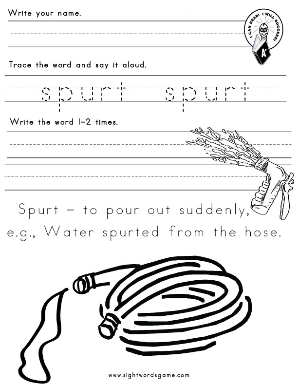 -URT Word Family - Sight Words, Reading, Writing, Spelling & Worksheets