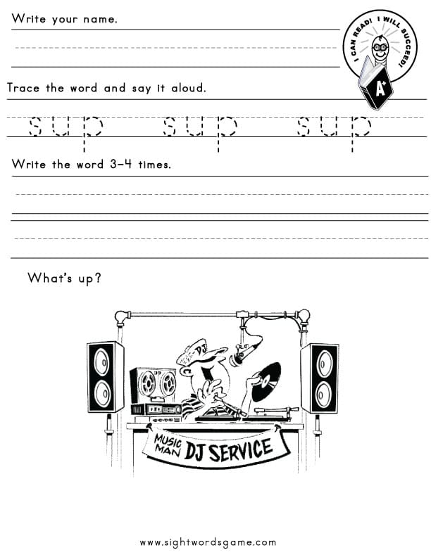 -UP Word Family - Sight Words, Reading, Writing, Spelling & Worksheets